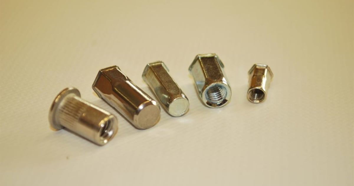 Cylindrical, hexagonal, and semi-hexagonal threaded rivet nuts for ...