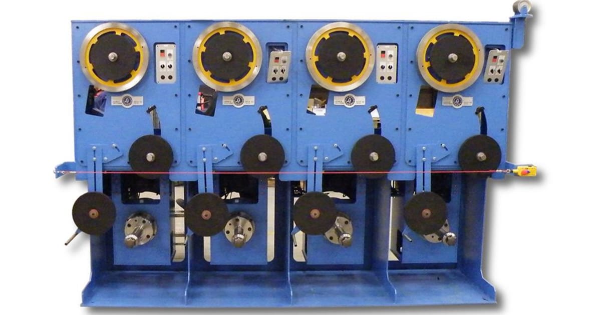 Rotating wire tension control system with traversing spool | expometals
