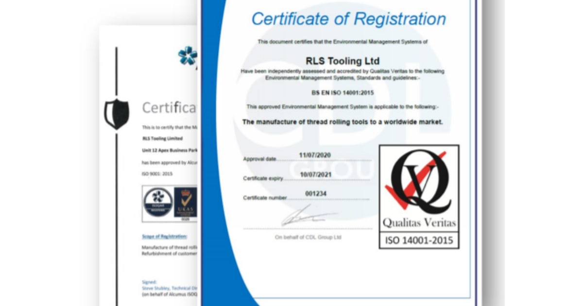 RLS Tooling invests in the future and is now EN ISO 14001: 2015 ...