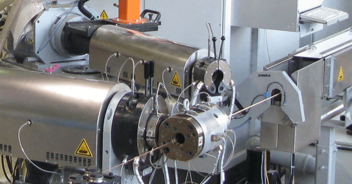 Cable extrusion line for special materials (ETFE, X-ETFE, Polyimide ...