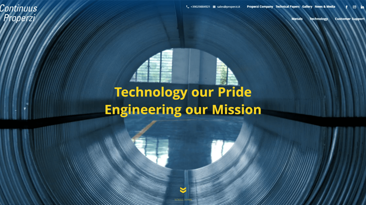 “We are Metals”: a new website for Continuus-Properzi | expometals