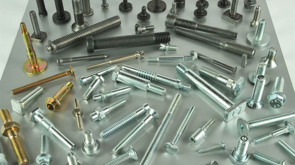 Pins, special metal pieces and screws on design or as sample in various ...