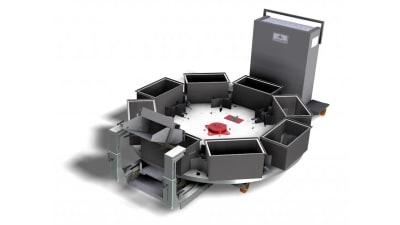 Automatic container changer with rotary table | expometals