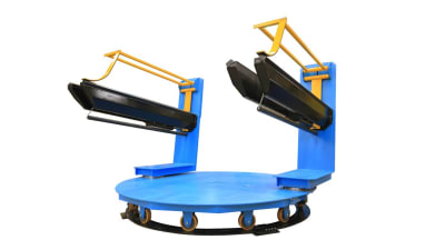 Flipper wire pay-off, horizontal, to uncoil wire off a coil before wire ...