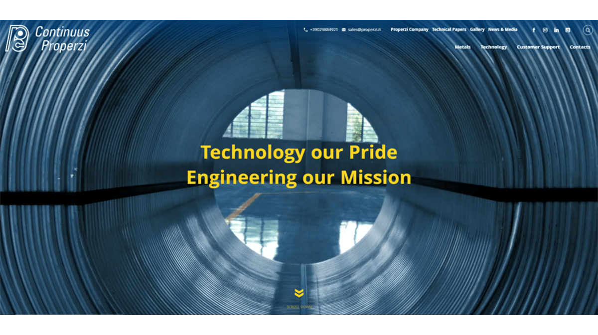 “We are Metals”: a new website for Continuus-Properzi | expometals