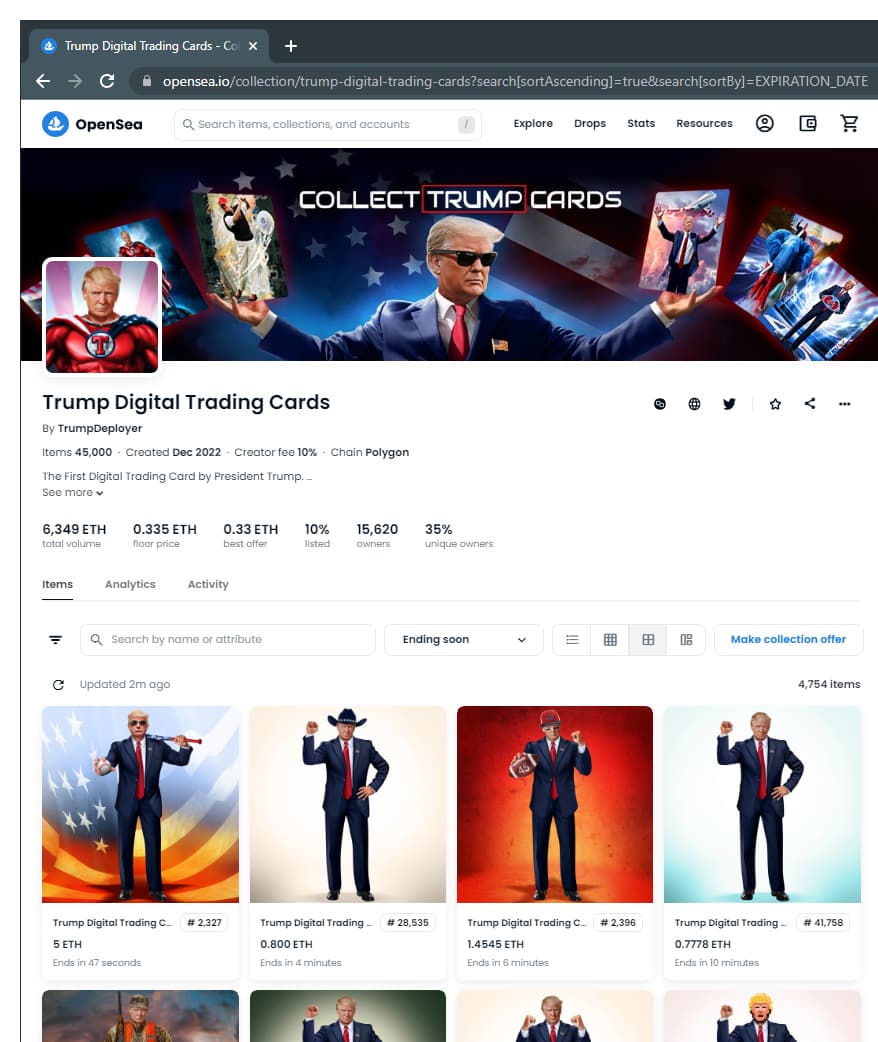 Former U.S. President Donald Trump Launched His Own NFT 'Trading Card ...