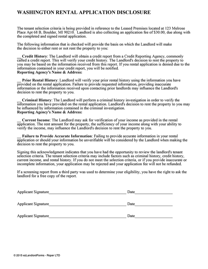 Rental Application Template