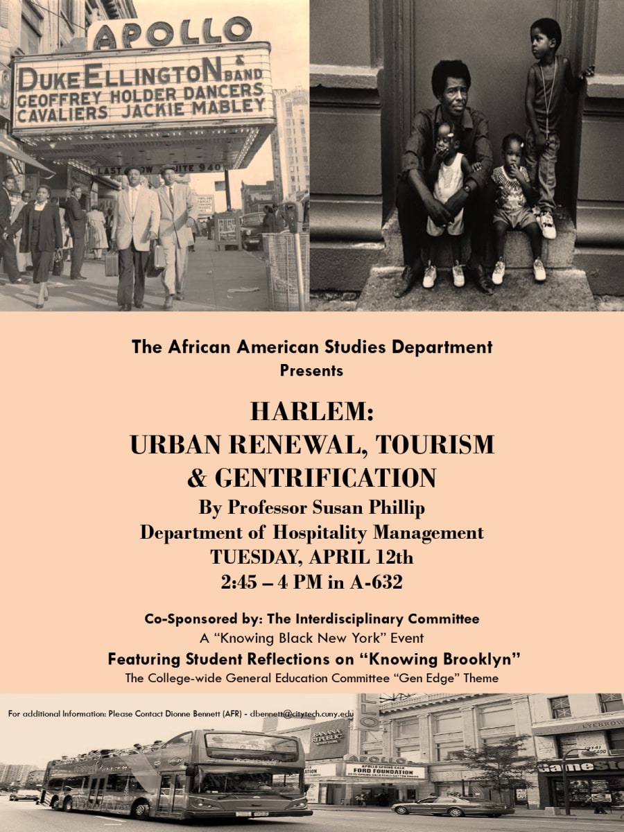 The African American Studies Department Presents Harlem: Urban Renewal ...