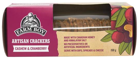 Farm Boy™ Cashew & Cranberry Artisan Crackers (150 g) | Farm Boy