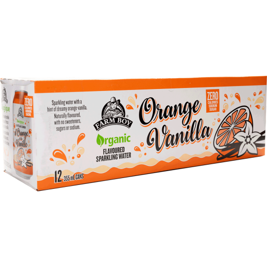 Farm Boy™ Organic Orange Vanilla Flavoured Sparkling Water (12 x 355 ml ...