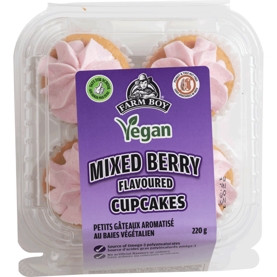 Farm Boy™ Vegan Mixed Berry Flavoured Cupcakes (220 g) | Farm Boy