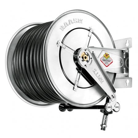 Slangetrommel rustfri AISI 304, 20 m 1" for diesel