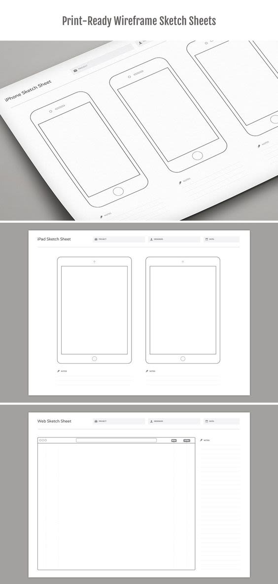 Mobile Sketching Templates for UX / UI designers - Rocketbook
