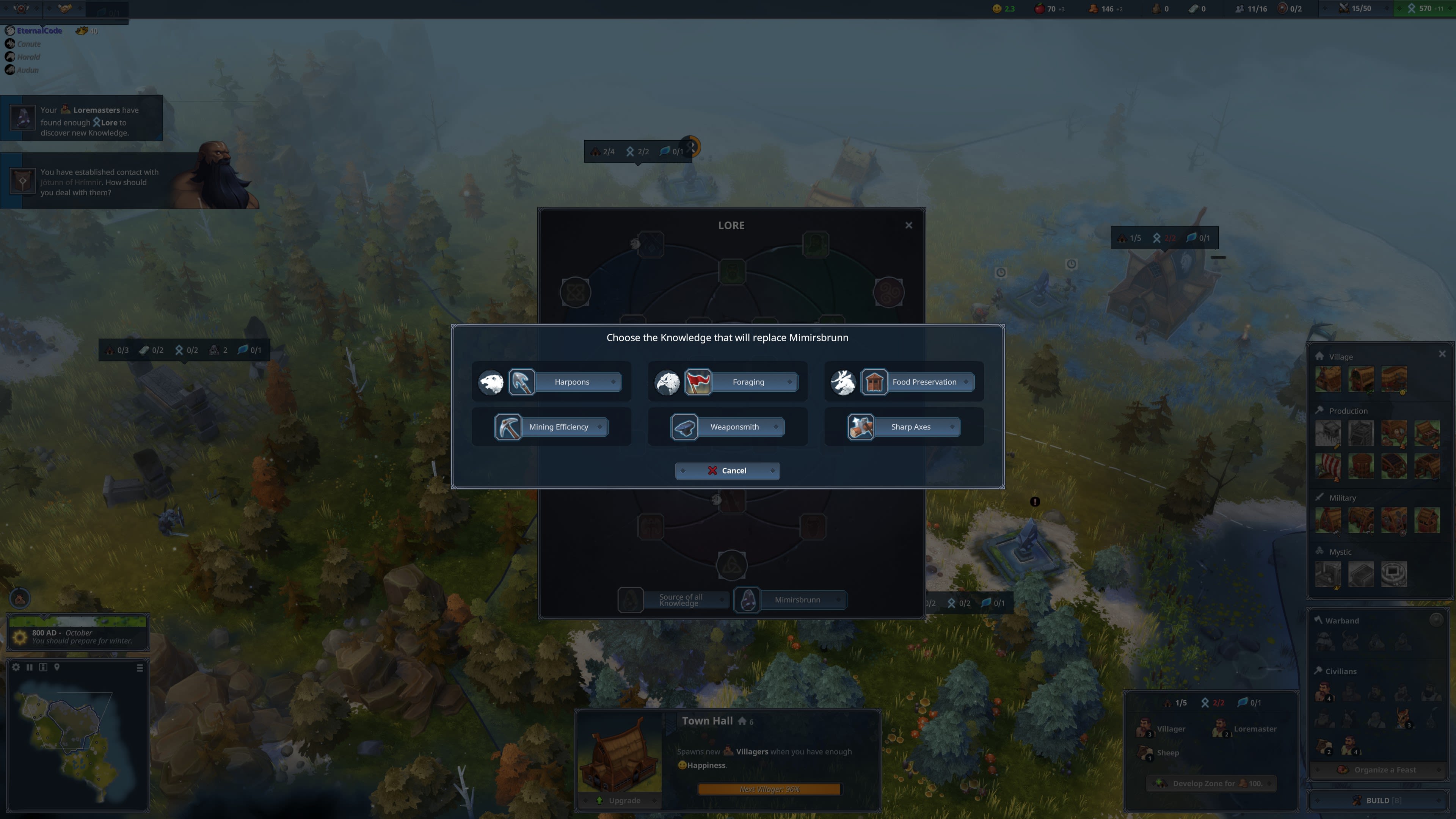 [Owl Clan] Conquest "Newfound Knowledge" giving incorrect lore - Northgard