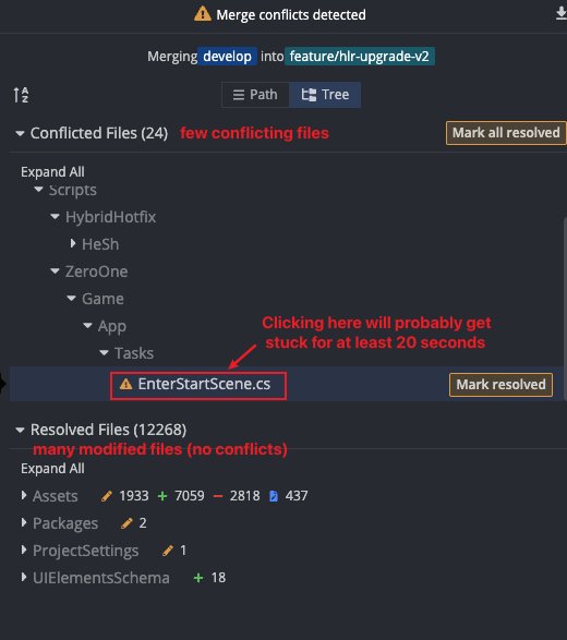 Improve Performance On Merge Conflicts Gitkraken