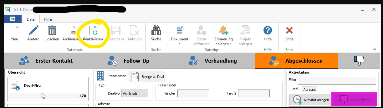 DEAL -> Abgeschlossen - VARIO 8