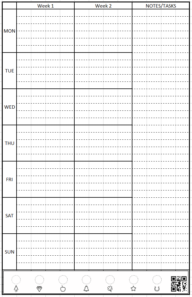2-Week Calendar w/Tasks - Rocketbook