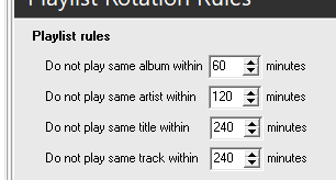Playlist rotation rules - AzuraCast