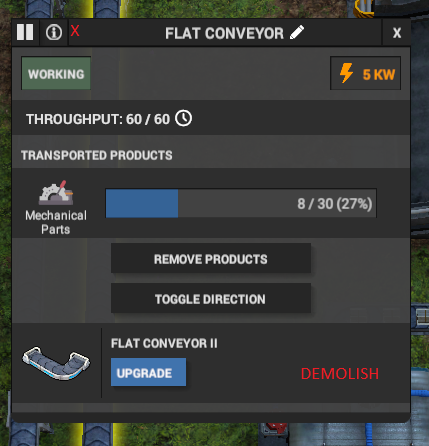 Add a demolish button in a buildings (belts) property or demolish it on ...