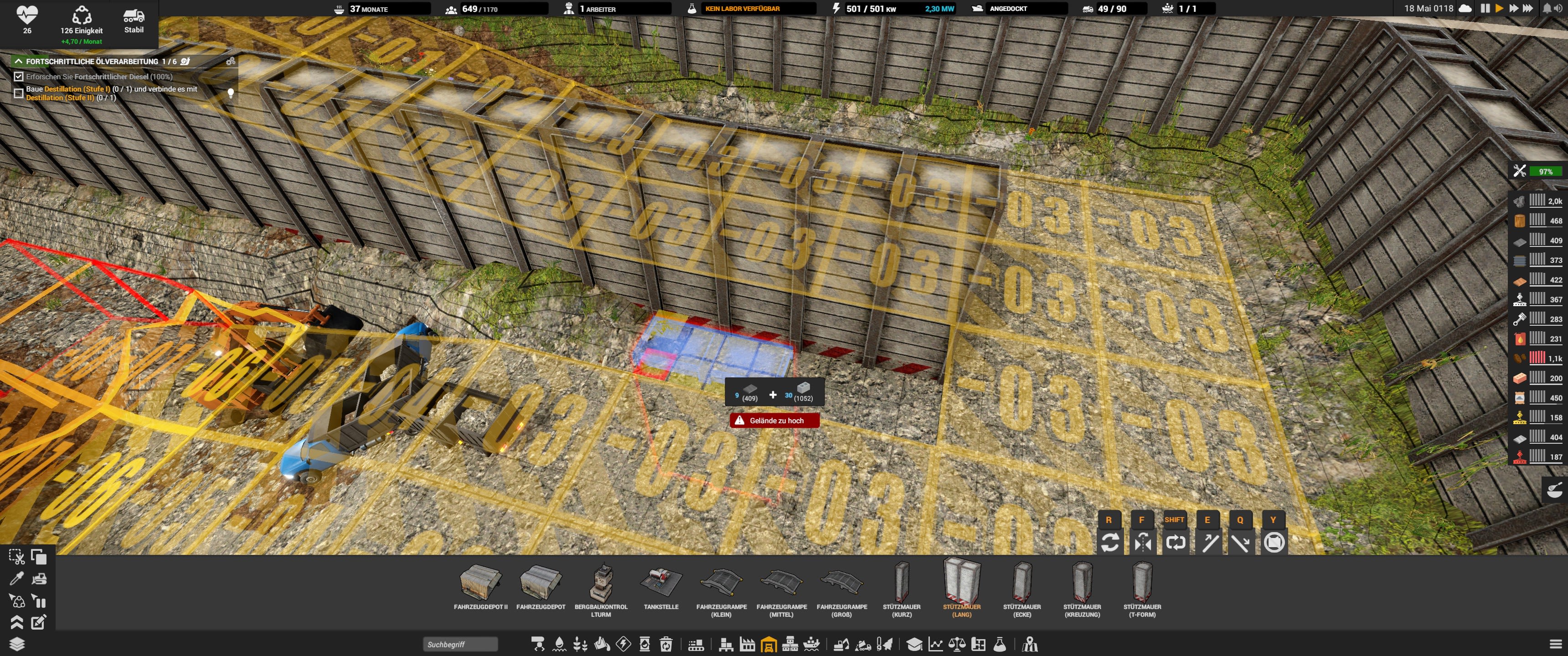 retaining walls free placing or without collision. - Captain of Industry