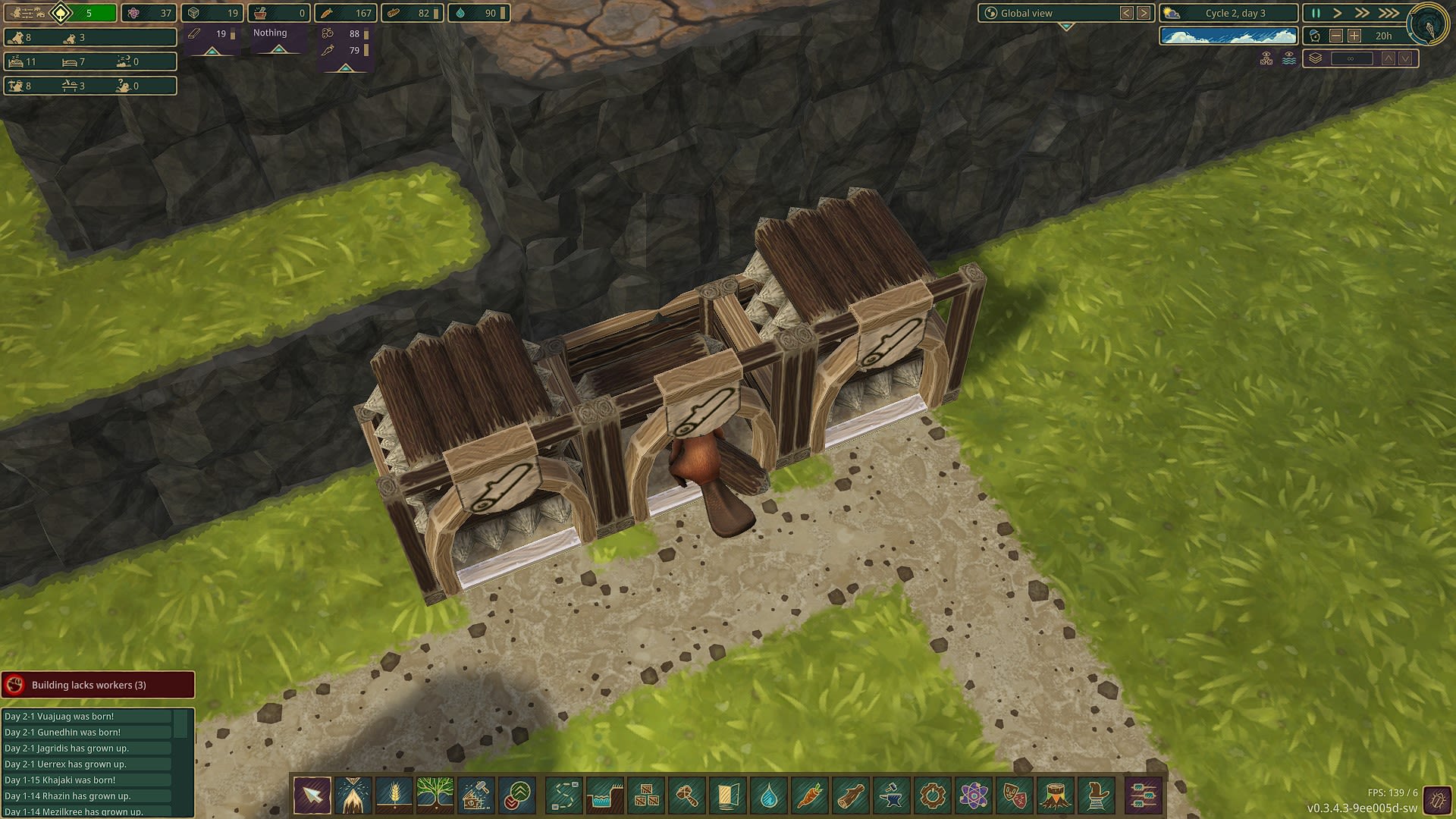 Beavers stuck at pile or warehouse re-arranging (take and put back ...