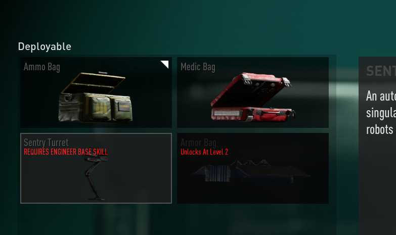 [Bug] sentry turrets can't be equip after unlocking the Engineer skill ...