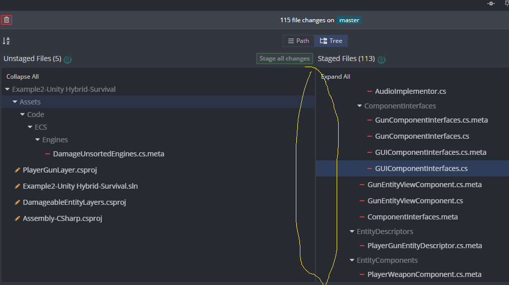 Terminal View staged files panel is not resizable - GitKraken Terminal View staged files panel is not resizable - GitKraken