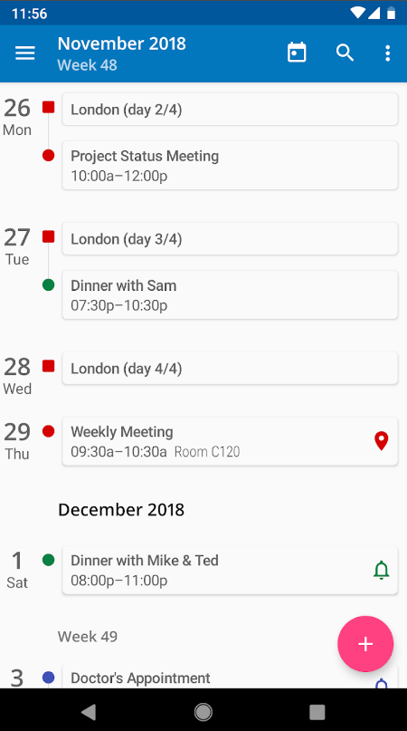 Agenda view for calendars - Amplenote