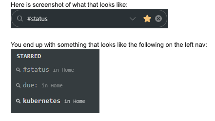 Saved Searches / Note shortcuts - Amplenote