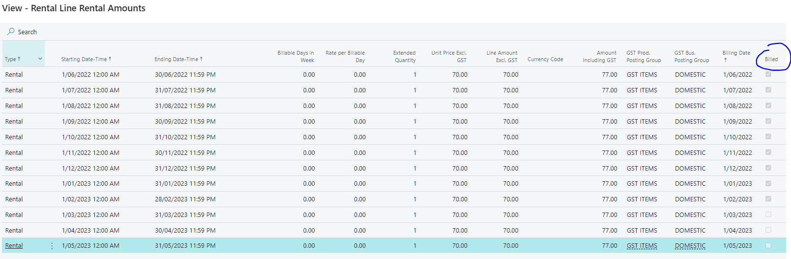 Outstanding Contract Amount Report - ODT Rentals 365