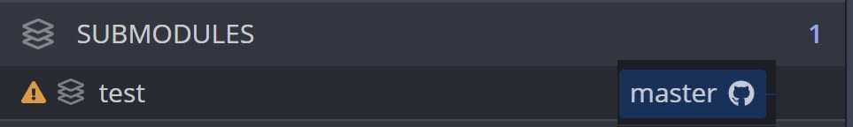 Display which branch a submodule is set to without opening it. - GitKraken