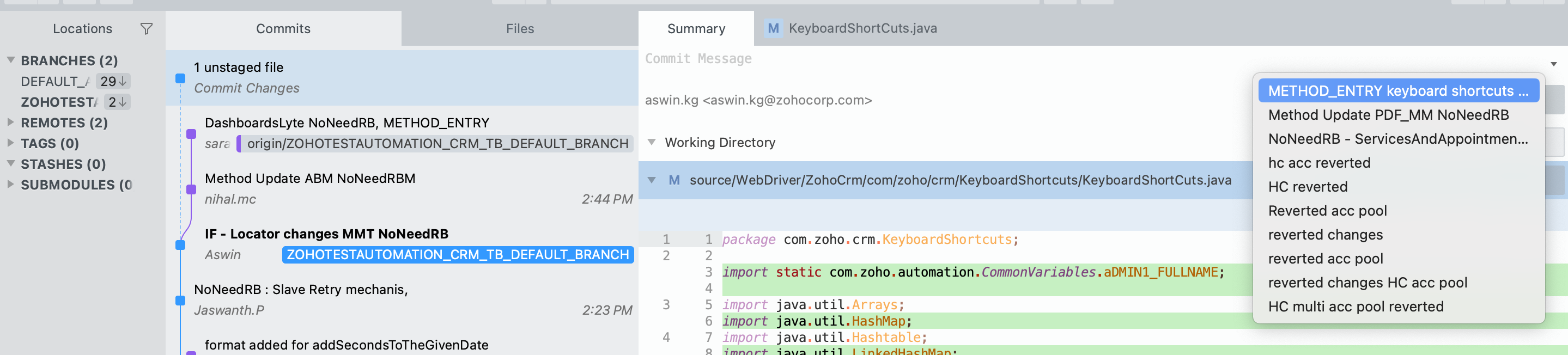 Old Commit History - GitKraken