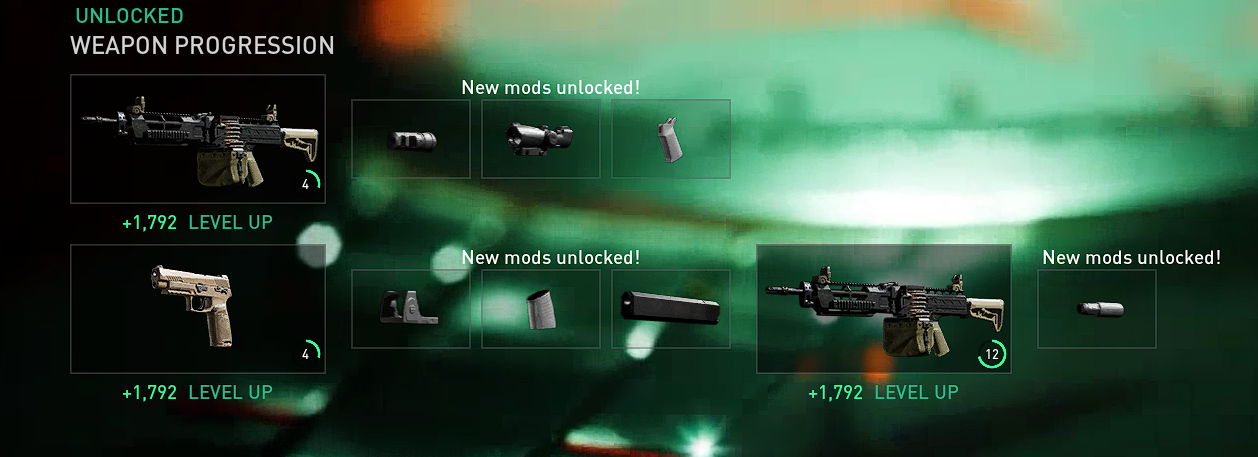 Rewards menu showing that a 2nd weapon gets XP as if it's a lvl 0 ...