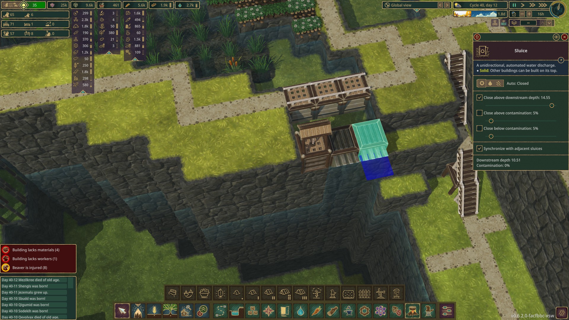 Tall sluice gate downstream depth has unselectable values - Timberborn ...