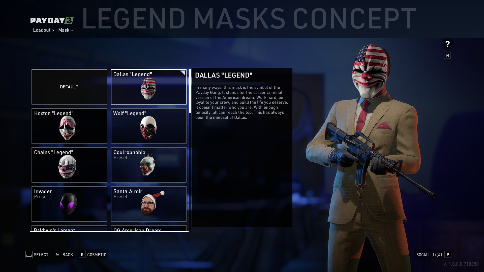 Live-action masks suggestion with concept image, showing how Starbreeze ...