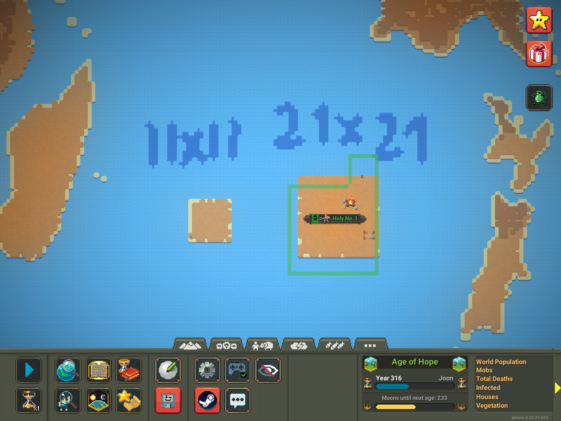 Kingdoms Need 11x11 Tiles Instead of the Original 21x21 - WorldBox ...