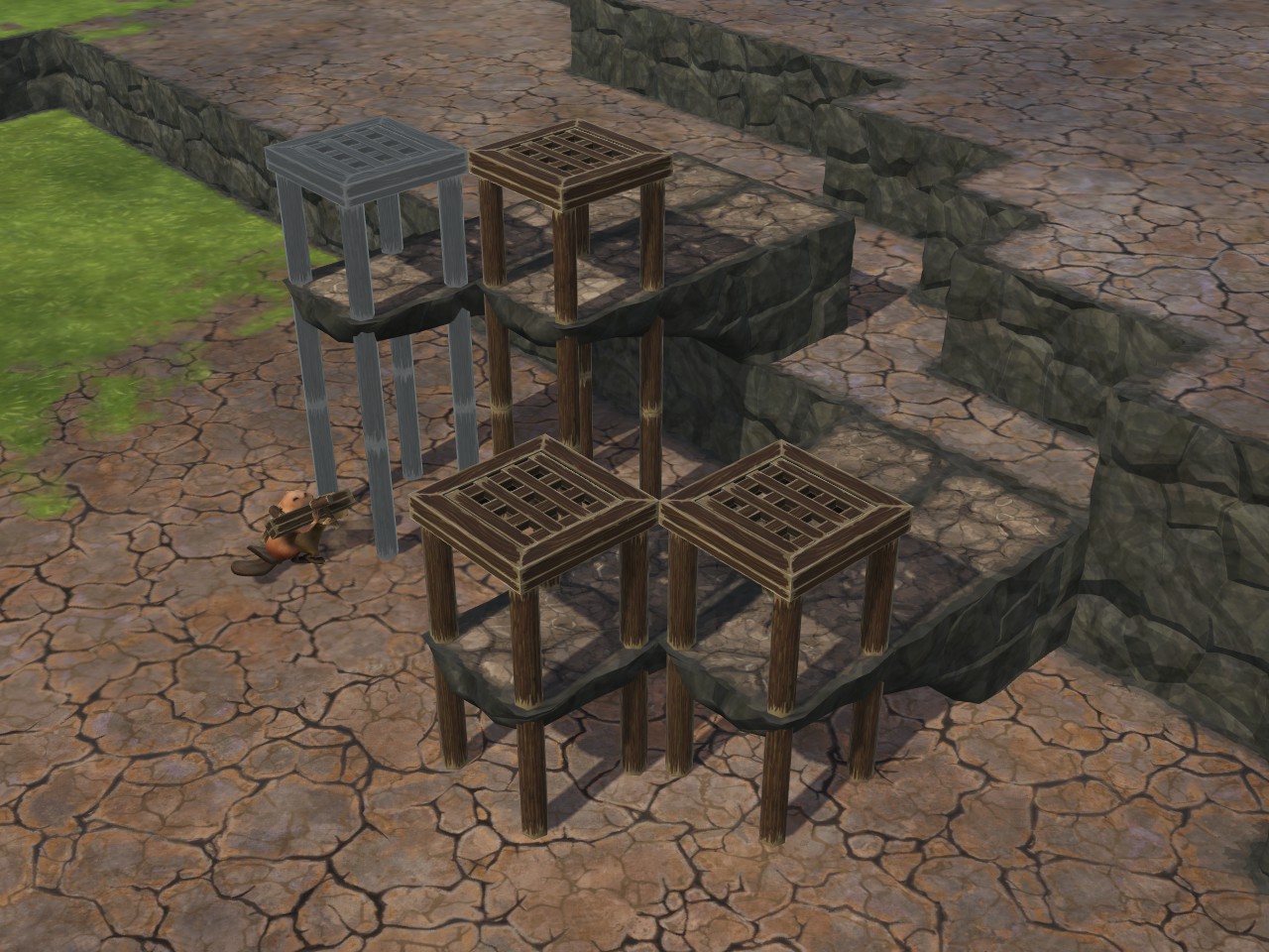 Able to build overhangs/metal platforms through existing platforms ...