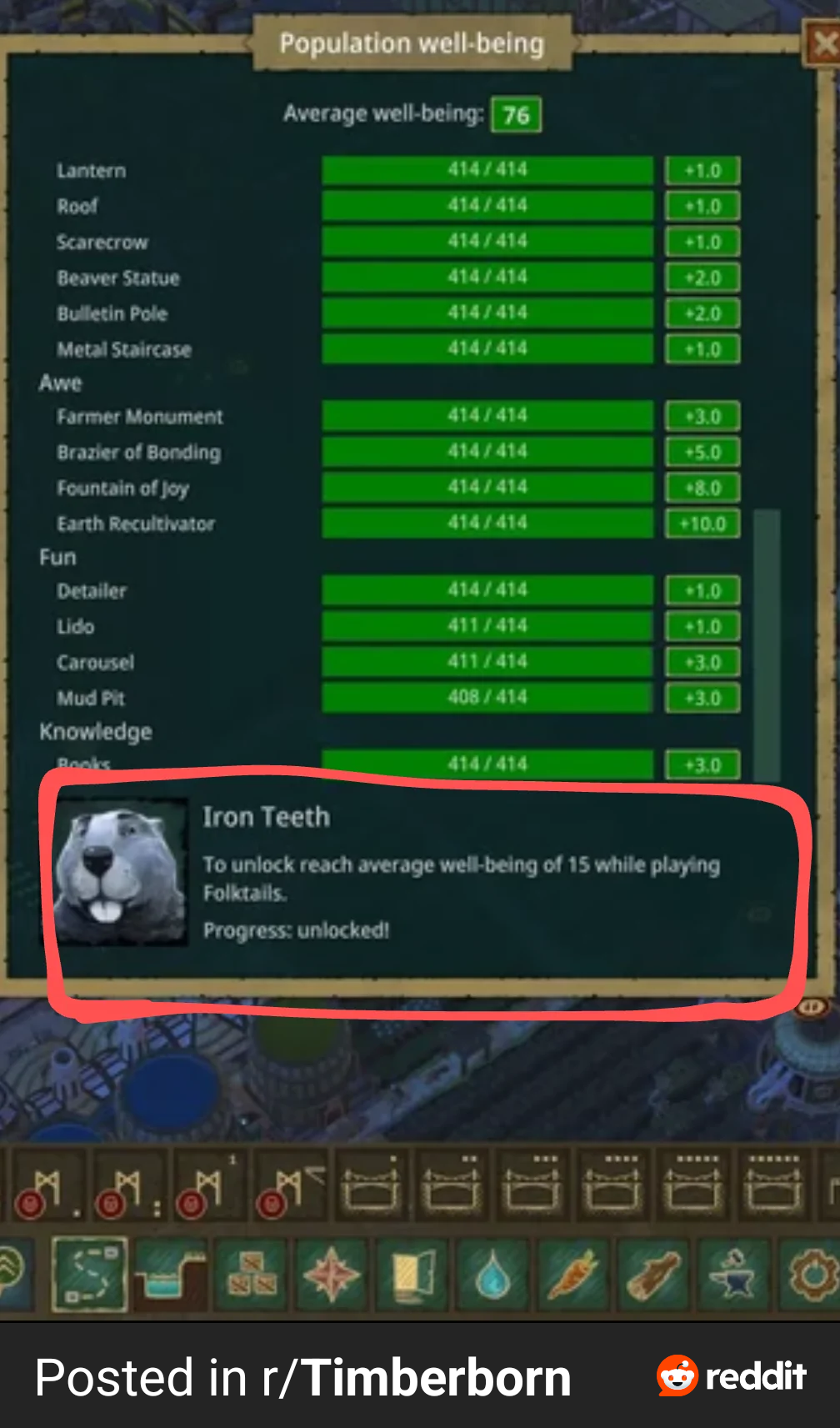 Suggestion: this should be removed from UI, once Iron Teeth are ...