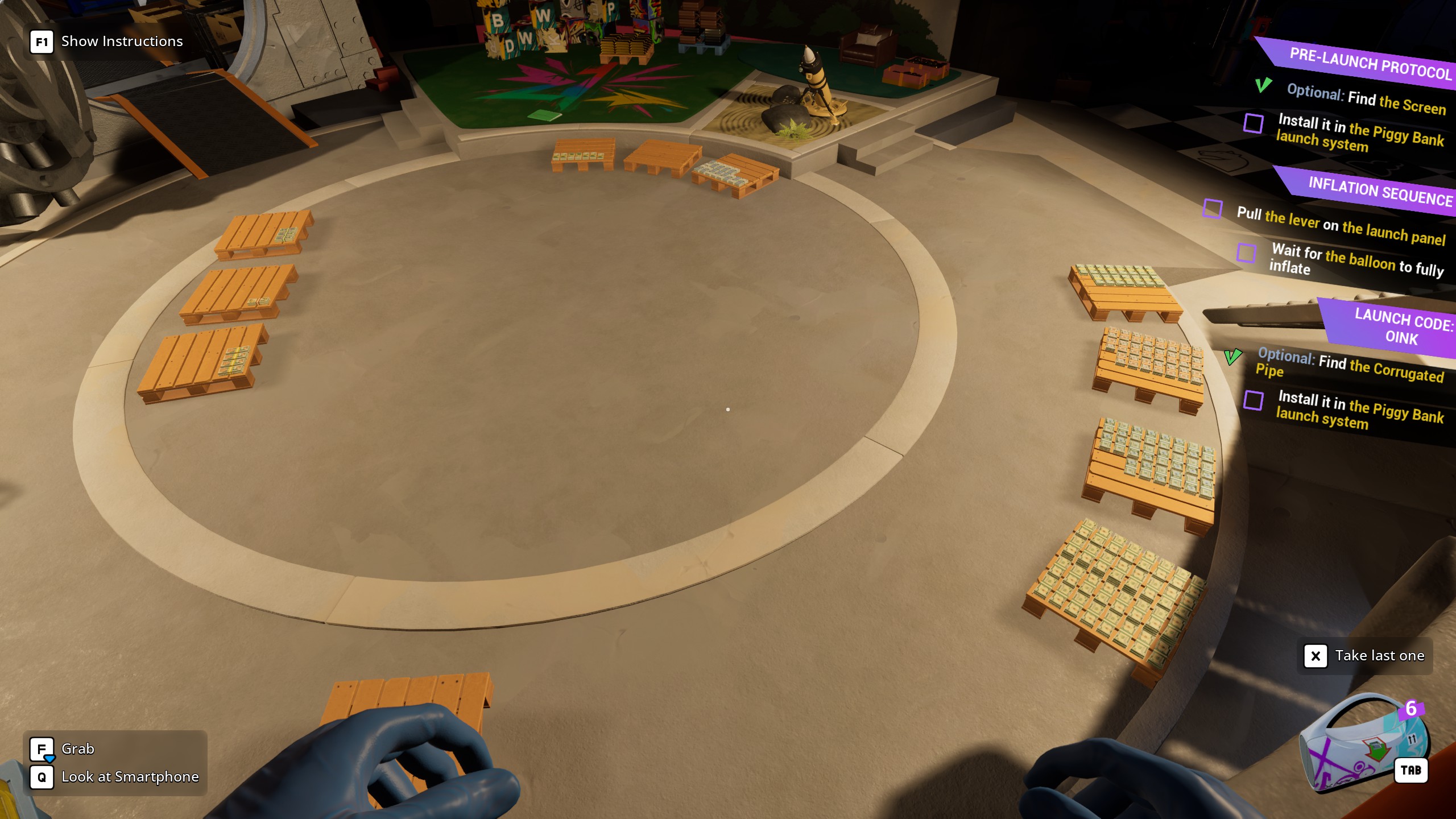 Take Single Items from Pallets/out of Containers - Cash Cleaner Simulator