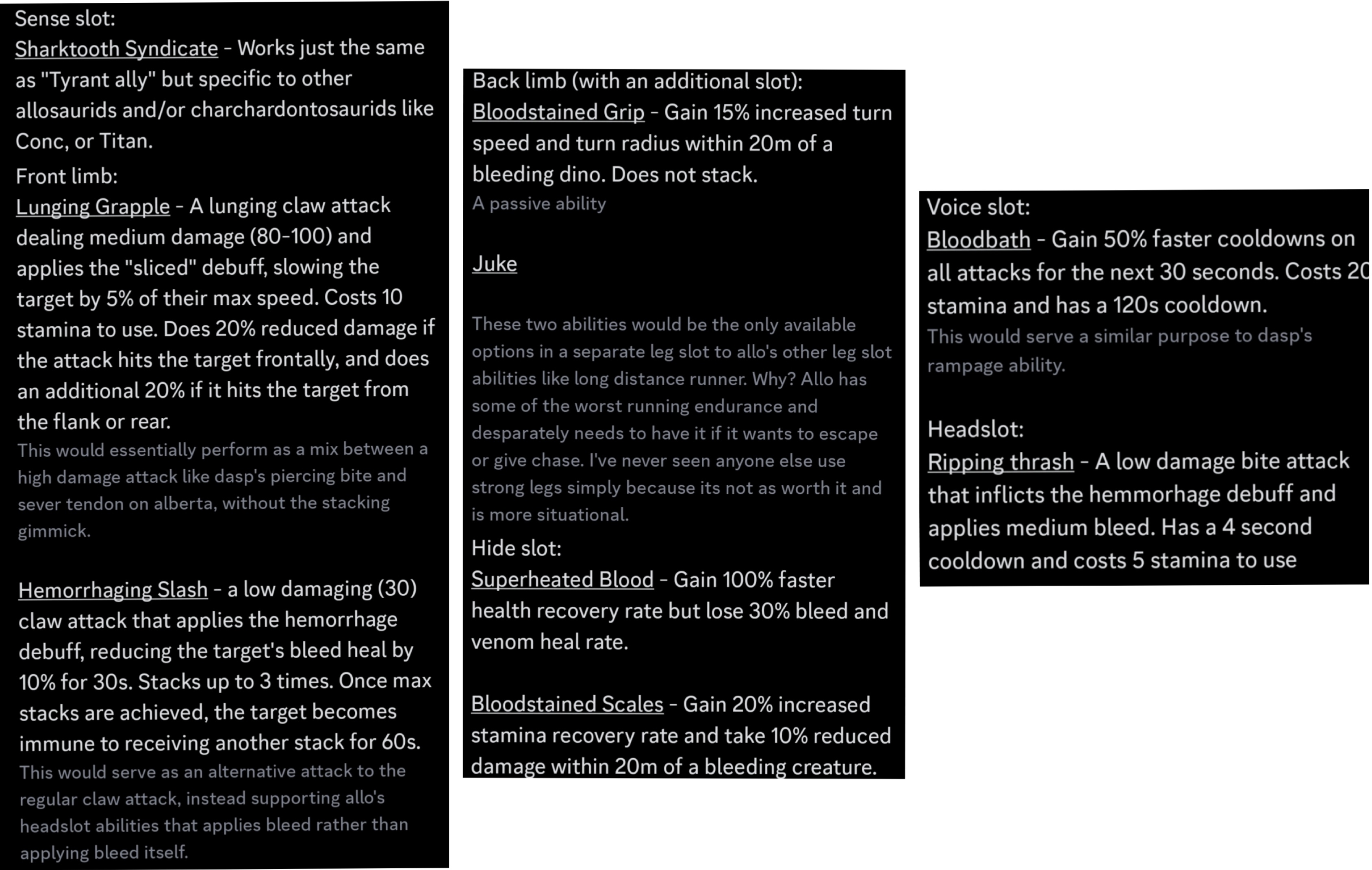 Allosaurus TLC Moveset and General Suggestions - Includes Details ...