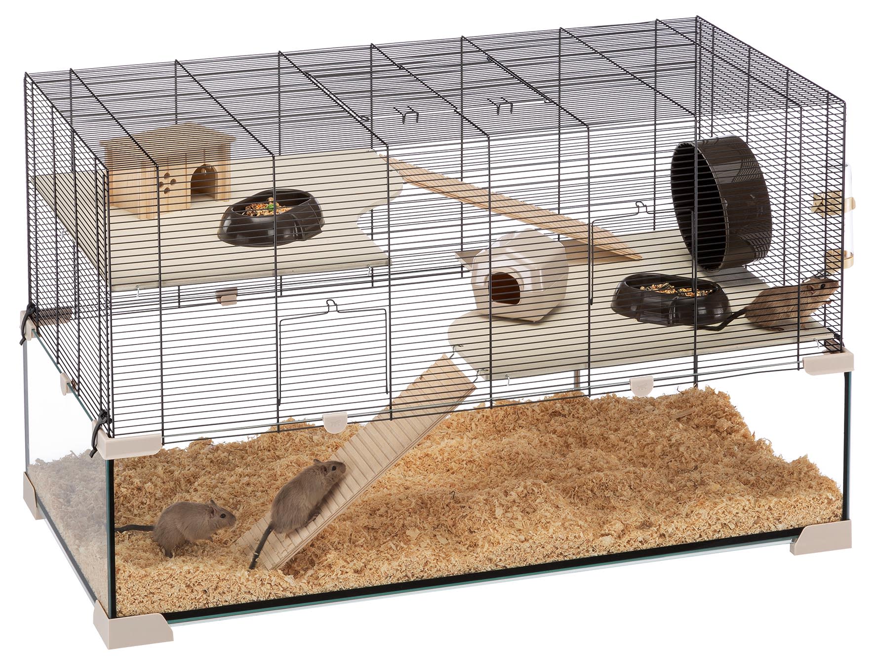 Hamsterbur Karat 100 M/Glassbunn 98,5x50,5x61,5cm Velkommen