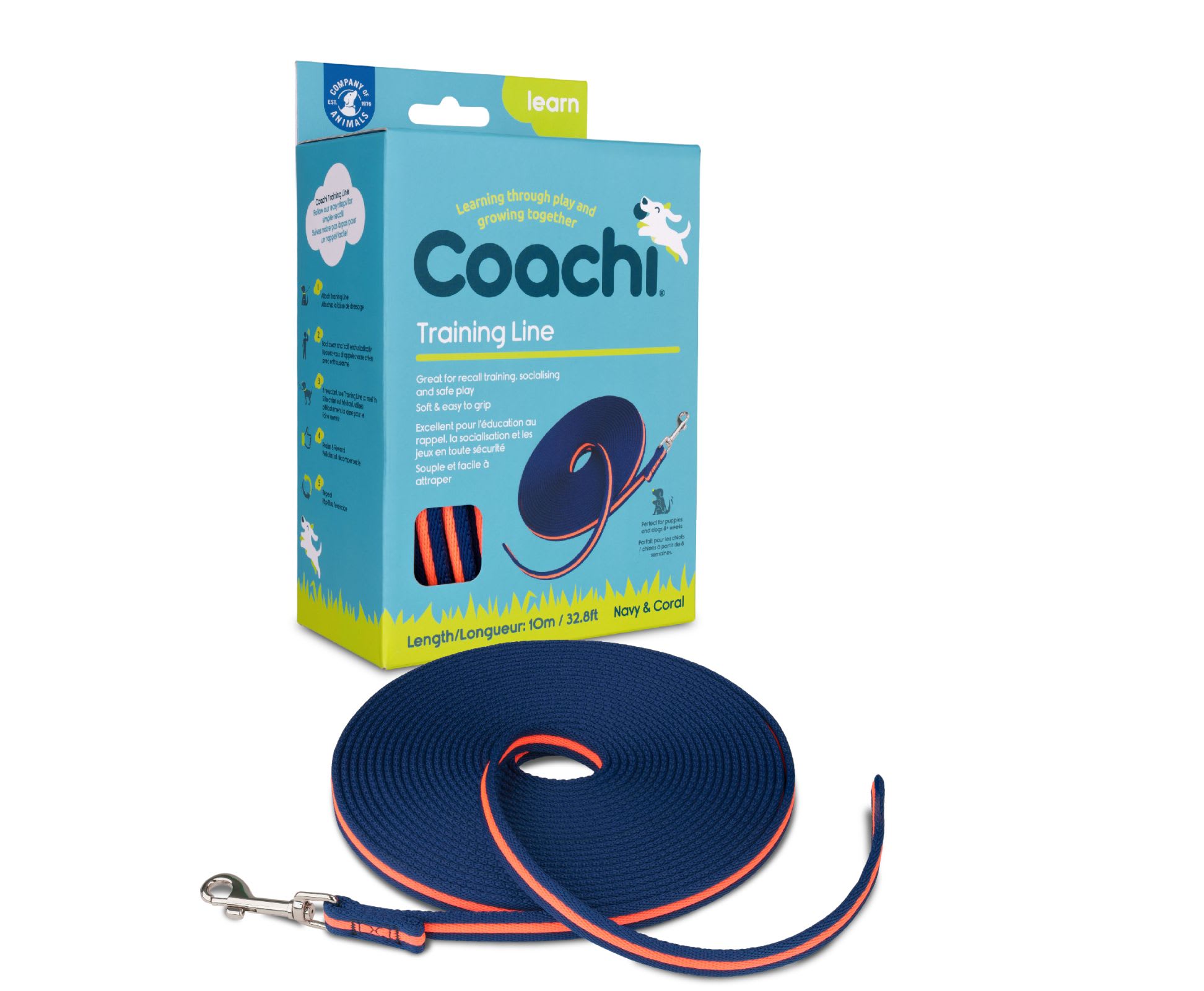 Coachi Training Line 10m Mørkeblå/Coral Velkommen