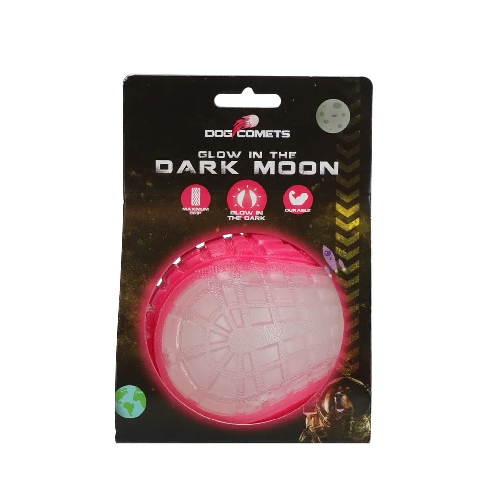 Dog Comets Glow In The Dark Moon Ball L Pink Febo Norge