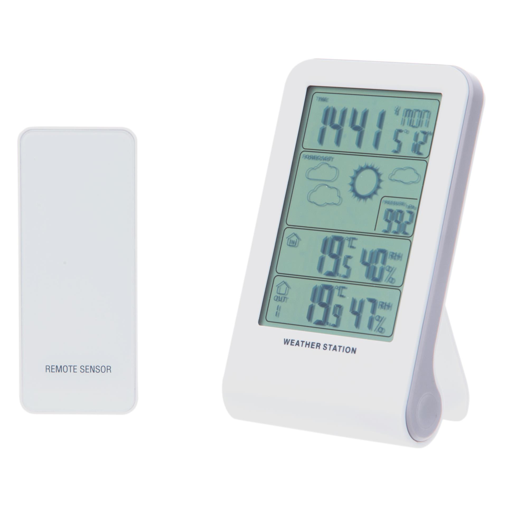 Termometer trådløs med barometer hvit Festival.no