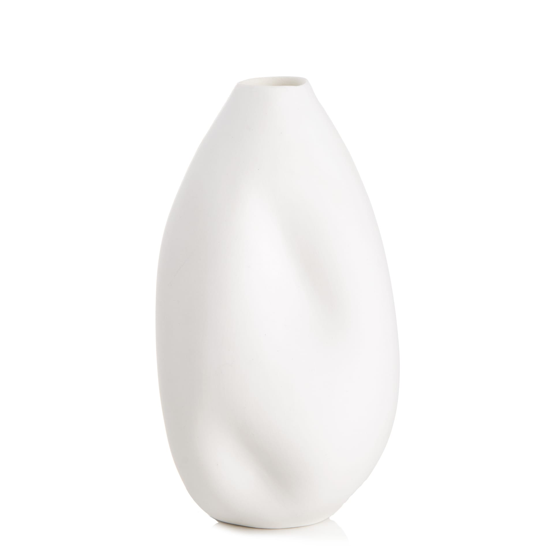 Vase retro hvit H:13,5 cm Festival.no