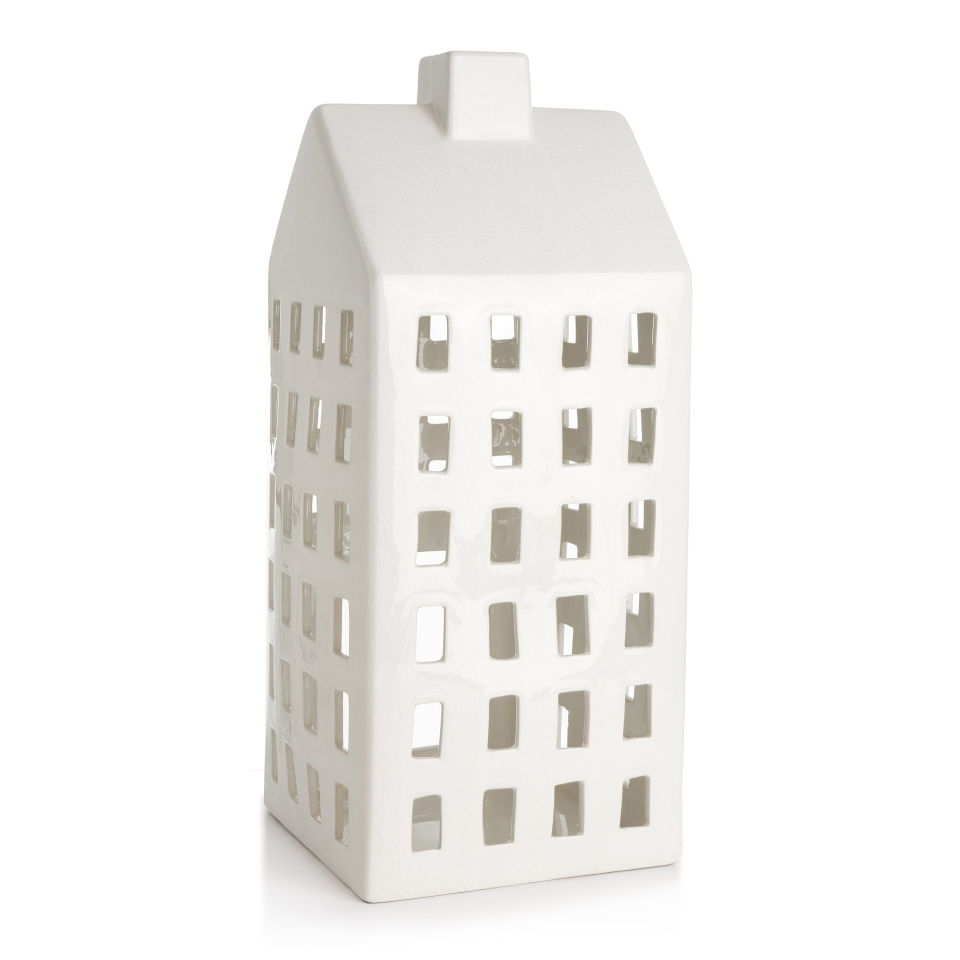 Lykt hus hvit H:48 cm Festival.no