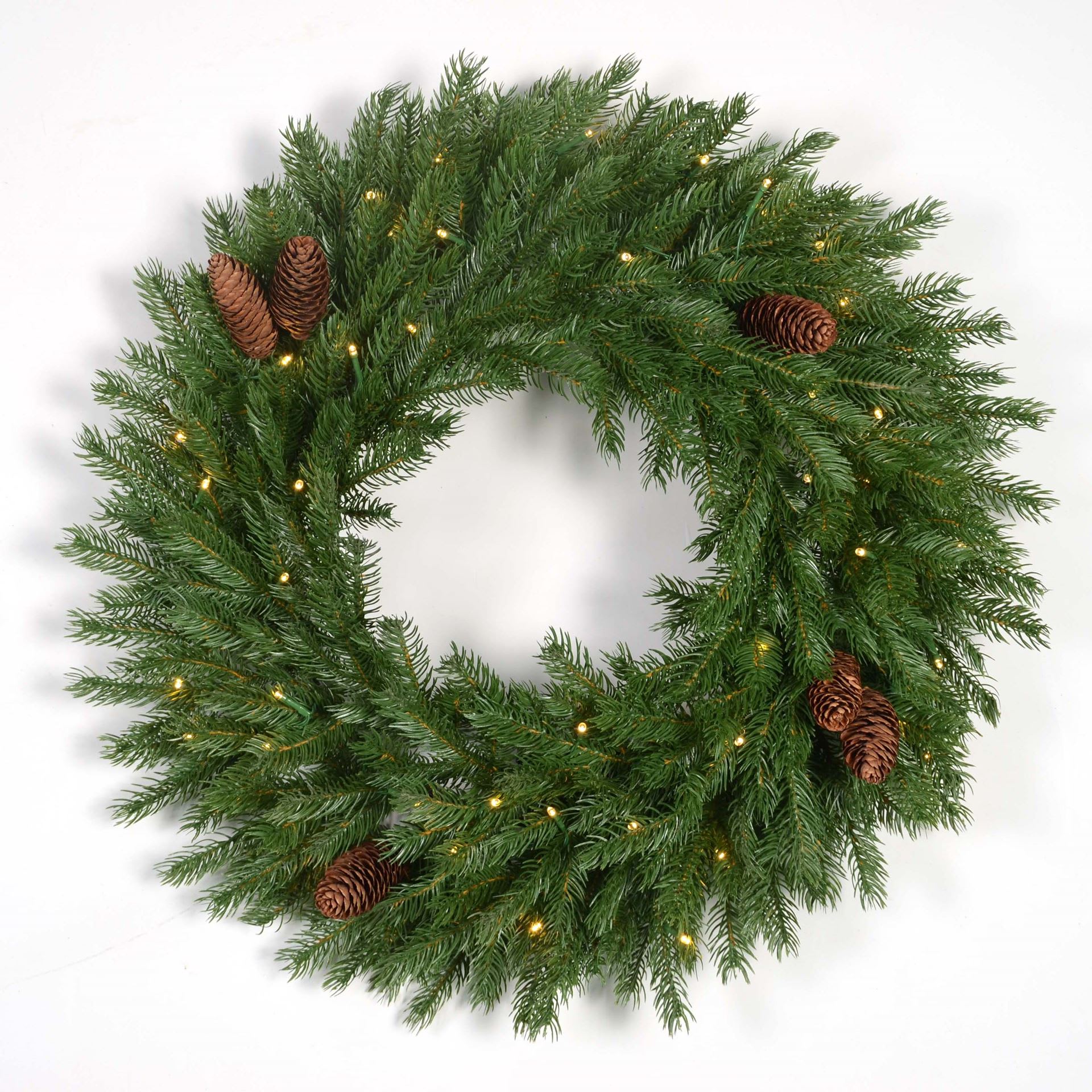 Krans med LED lys Brokke 378tips 60cm Festival.no