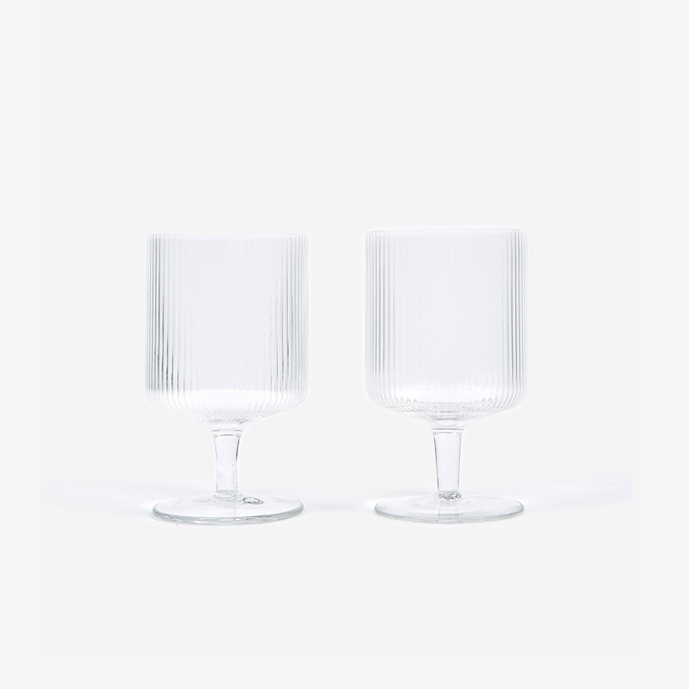Very Goods | Ripple Wine glass set, clear - Triangle Store