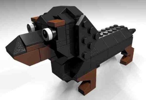Very Goods | Black and Brown Lego Dachshund Parts & Instructions Kit ...