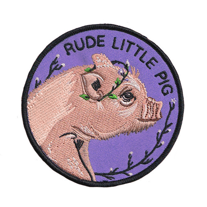 Very Goods | Rude Little Pig iron-on patch | Stay Home Club
